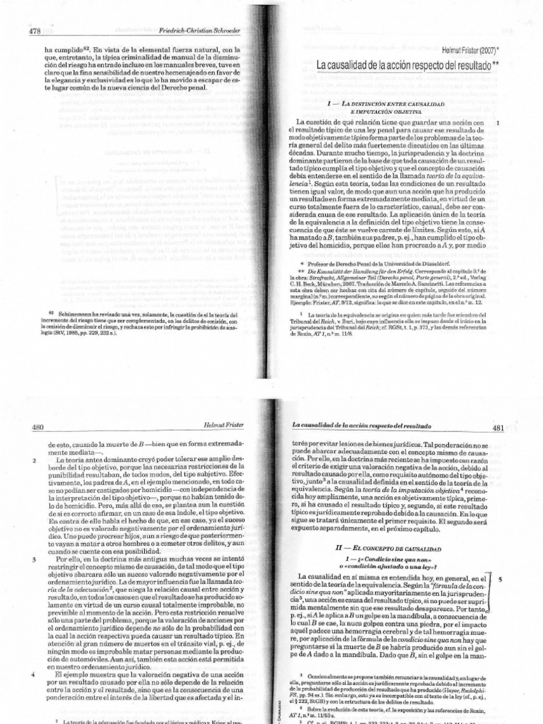 Helmut Frister - La Causalidad de La Acción Respecto Del Resultado ...