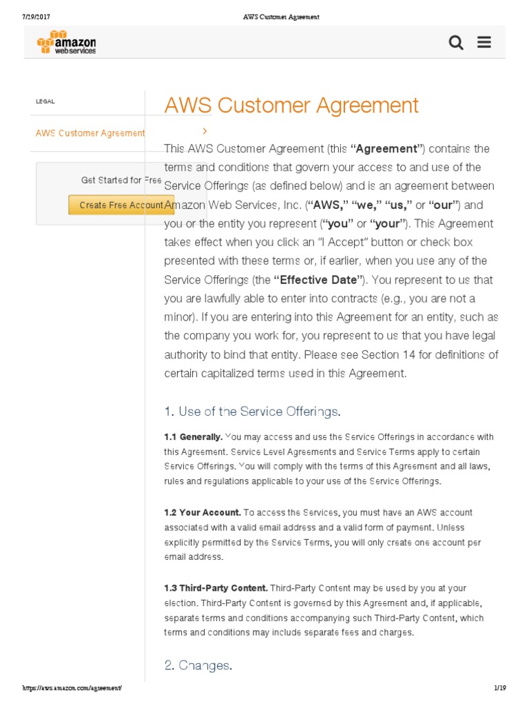 AWS Customer Agreement | Arbitration | License