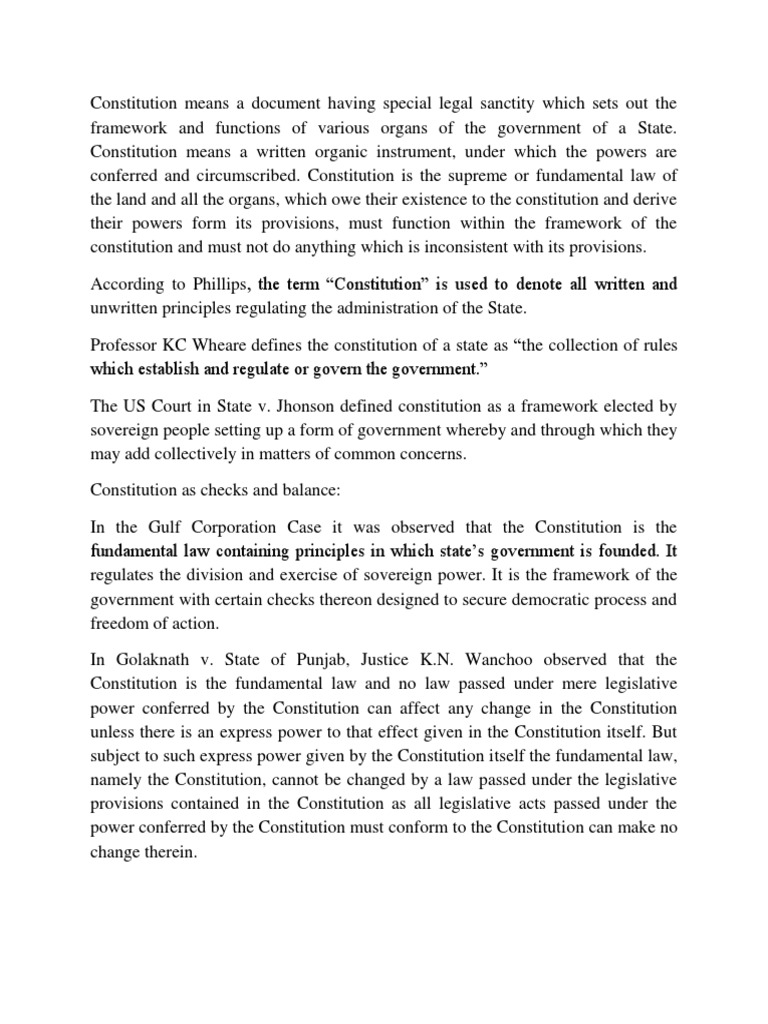 Definition of Constitution | Download Free PDF | Forms Of Government ...