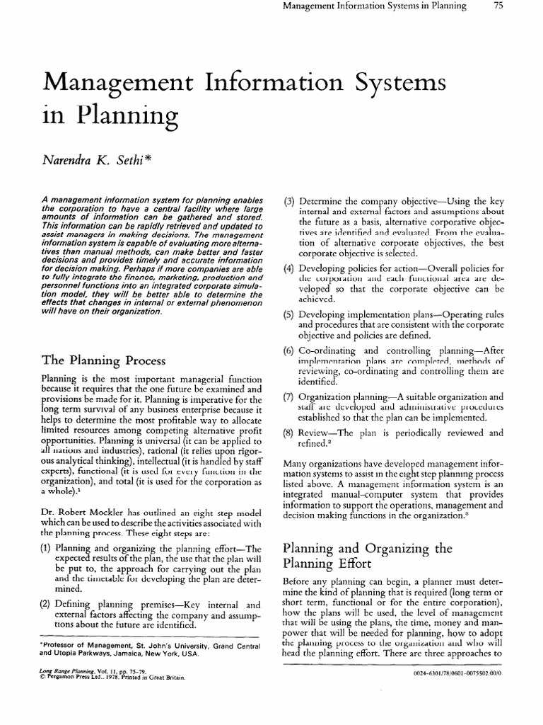 Management Informational System Planning | PDF | Payroll | Marketing