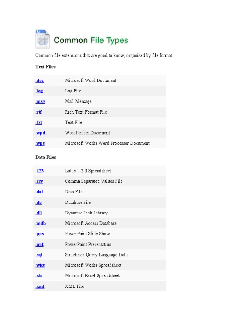 Common File Extensions | PDF | Software Development | Computer File Formats