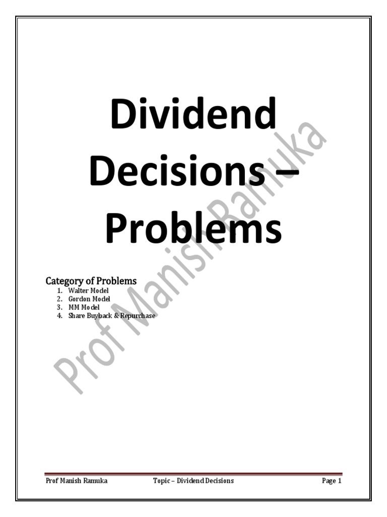 Ca Final Sfm Questions On Dividend Decision Prof Manish Ow01jks2 Pdf