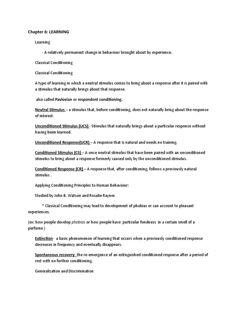 GENERAL PSYCHOLOGY Handouts | PDF | Classical Conditioning | Memory