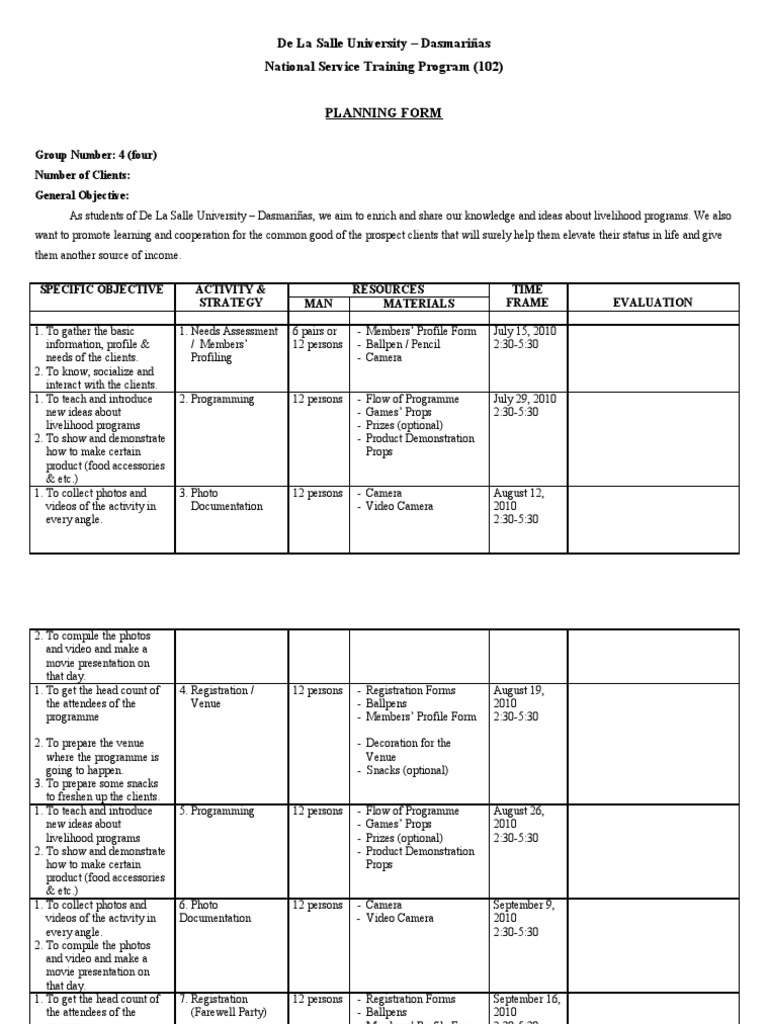 Sample Planning Form | PDF | Behavior Modification | Communication