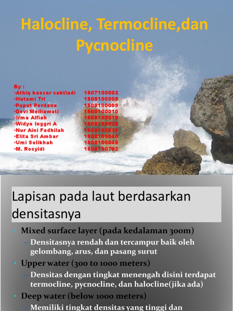 Halocline, Termocline, Dan Pycnocline | PDF | Ilmu Sosial | Griya & Taman