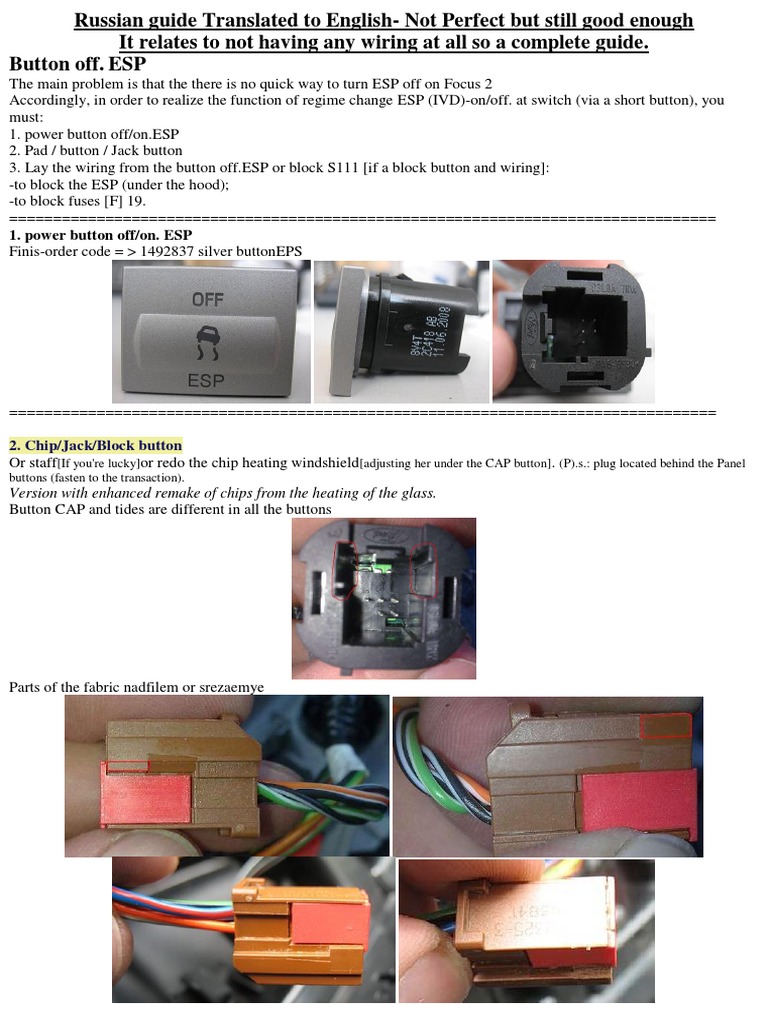 ESP Button | PDF | Electrical Connector | Equipment
