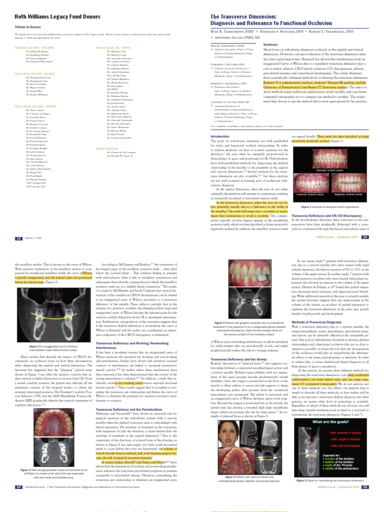 Roth Williams Legacy Fund Donors: The Transverse Dimension: Diagnosis ...