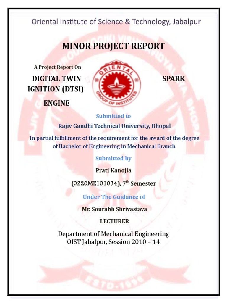 Minor Project Front RGPV | PDF | Mechanical Engineering | Science And Technology