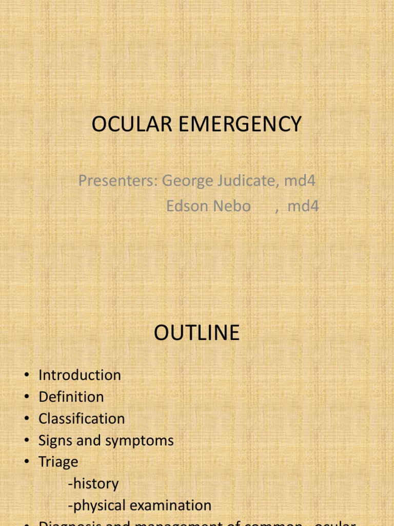 Diagnosis and Management of Common Ocular Emergencies | PDF | Human Eye | Diseases Of The Eye ...