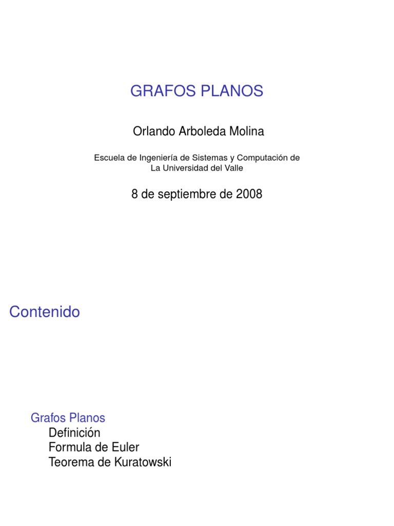 Grafos Planos y Teorema de Kuratowski | PDF | Teoría de grafos ...