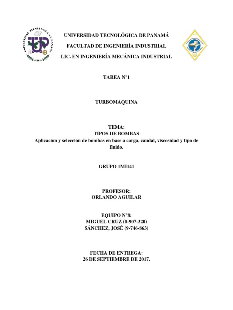 8 - Tipos de Bombas. Aplicacion y Seleccion de Bombas en Base A Carga, Caudal, Viscosidad y Tipo ...