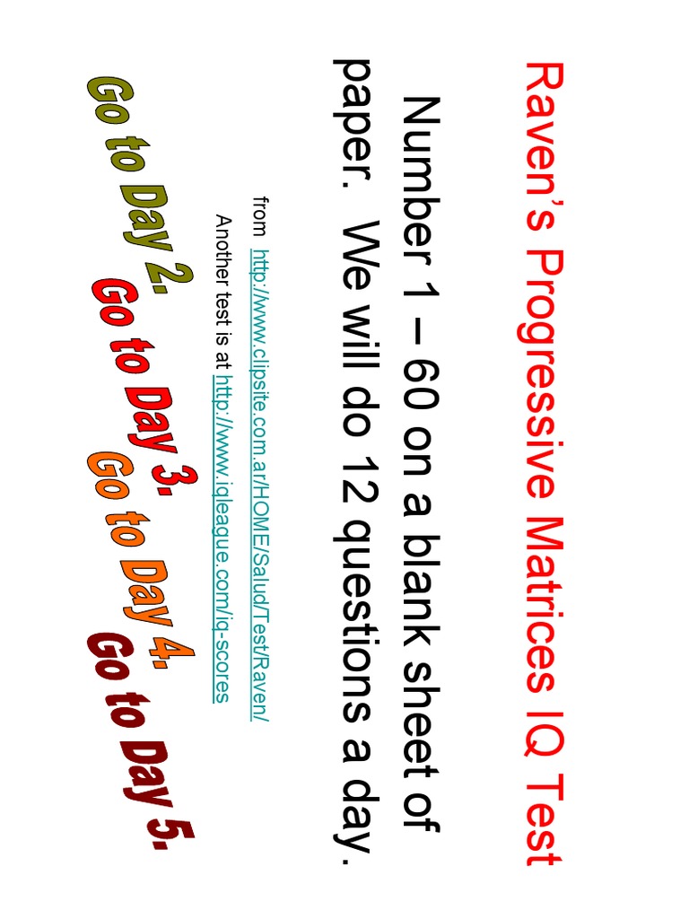 Raven S IQ Test | PDF