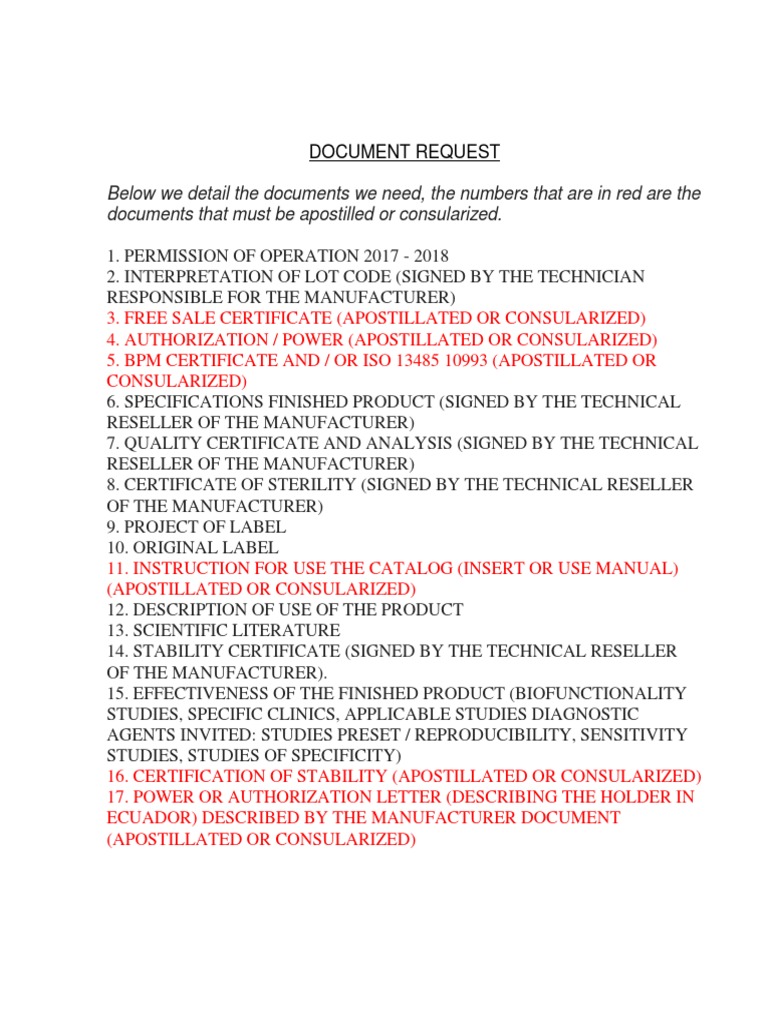 Below We Detail The Documents We Need, The Numbers That Are in Red Are ...