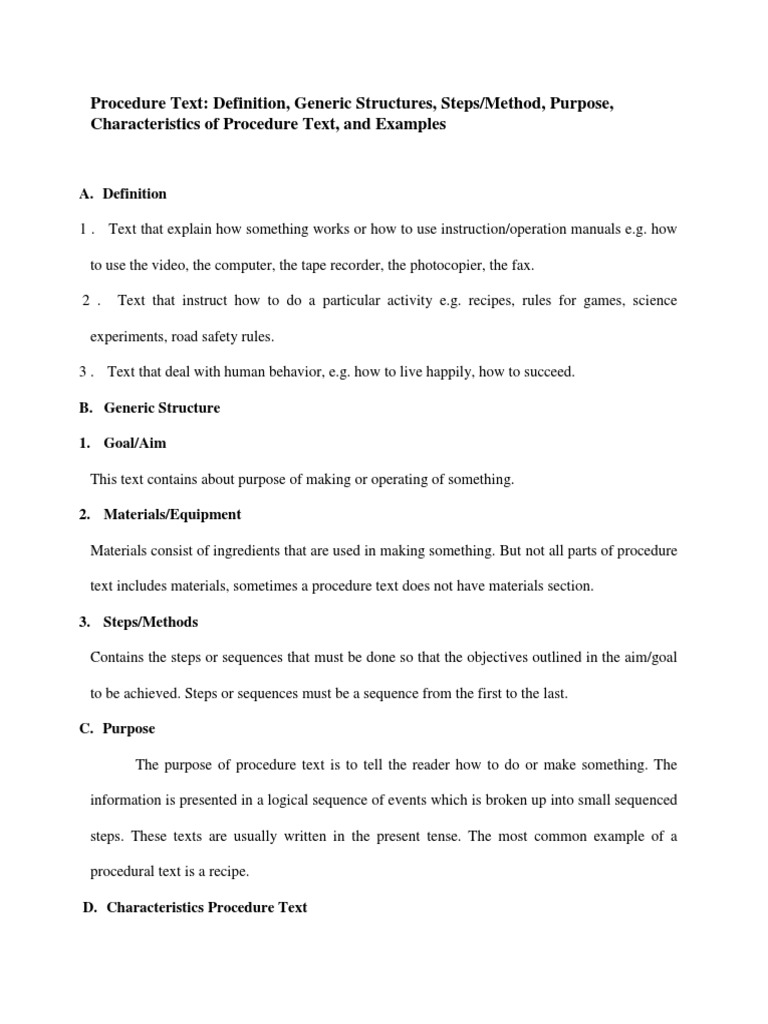 Procedure Text | PDF | Grammar | Syntax