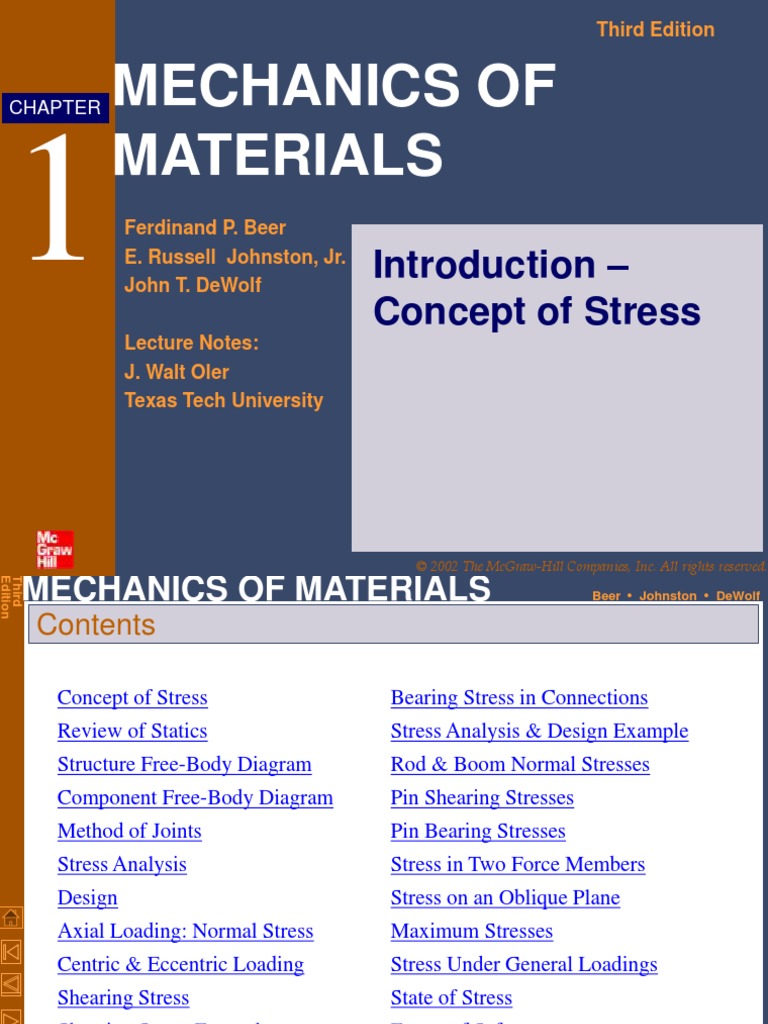 01 Stress | PDF | Stress–Strain Analysis | Stress (Mechanics)