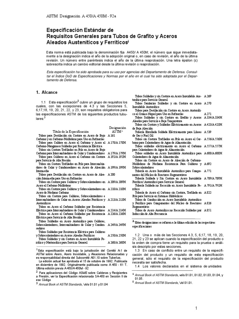 Astm - A450 | PDF | Acero | Acero inoxidable