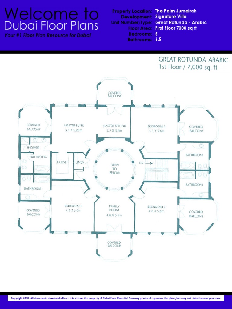 Palm Jumeirah - Signature Villa - Great Rotunda - Arabic - First Floor ...