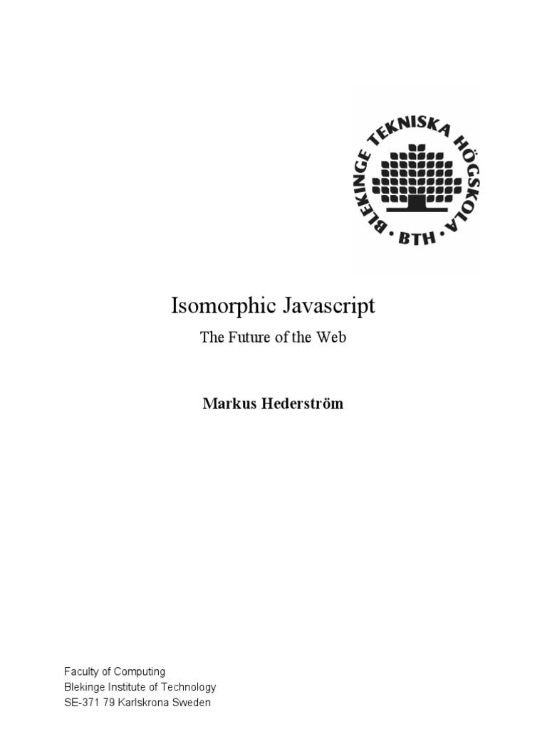 Isomorphic Javascript By Markus Hederstrom Pdf Java Script Ajax Programming