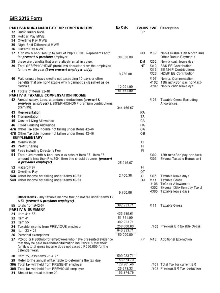 Understanding BIR Form 2316 Computation | PDF | Salary | Employment