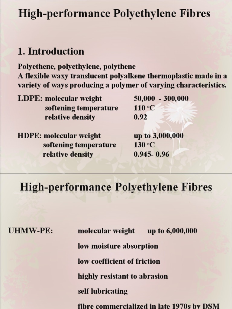 High-Performance Polyethylene Fibres | PDF | Polyethylene | Amorphous Solid