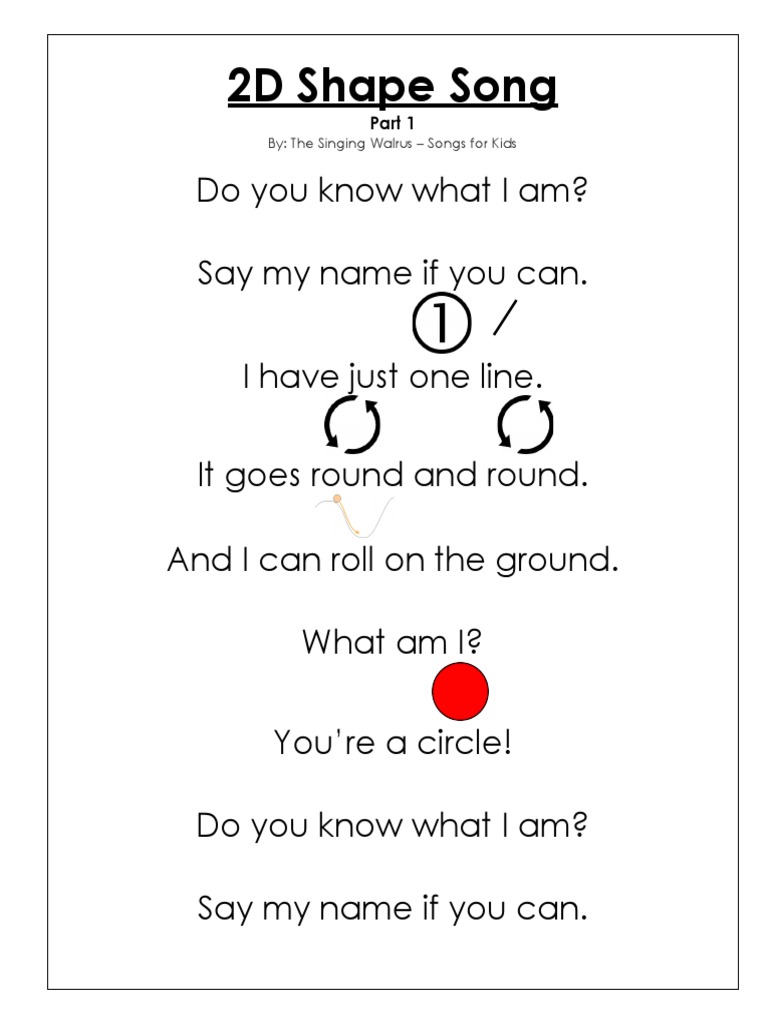 2d Shape Song Part 1 | PDF