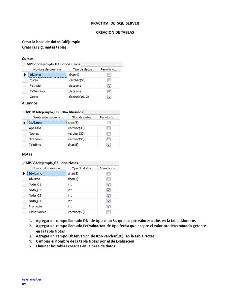 Practica De Sql Server 3 Restricciones Pdf Servidor Sql De