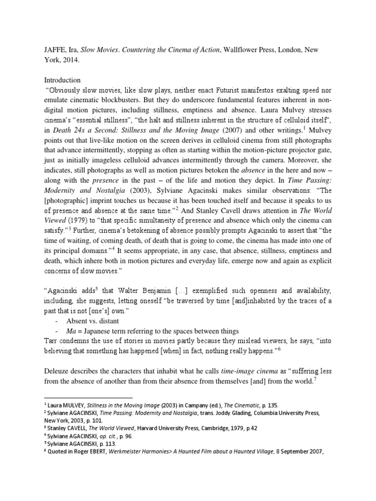 Ira Jaffe, Slow Movies | PDF | Leisure