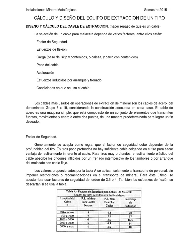 1.1 Cables de Extracción | PDF | Fatiga (material) | Acero