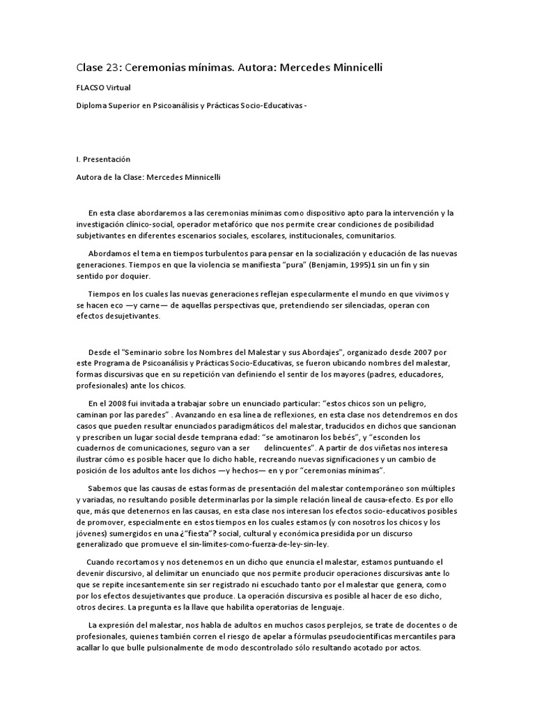 CEREMONIAS MINIMAS Minicelli | Descargar gratis PDF | Subjetividad ...