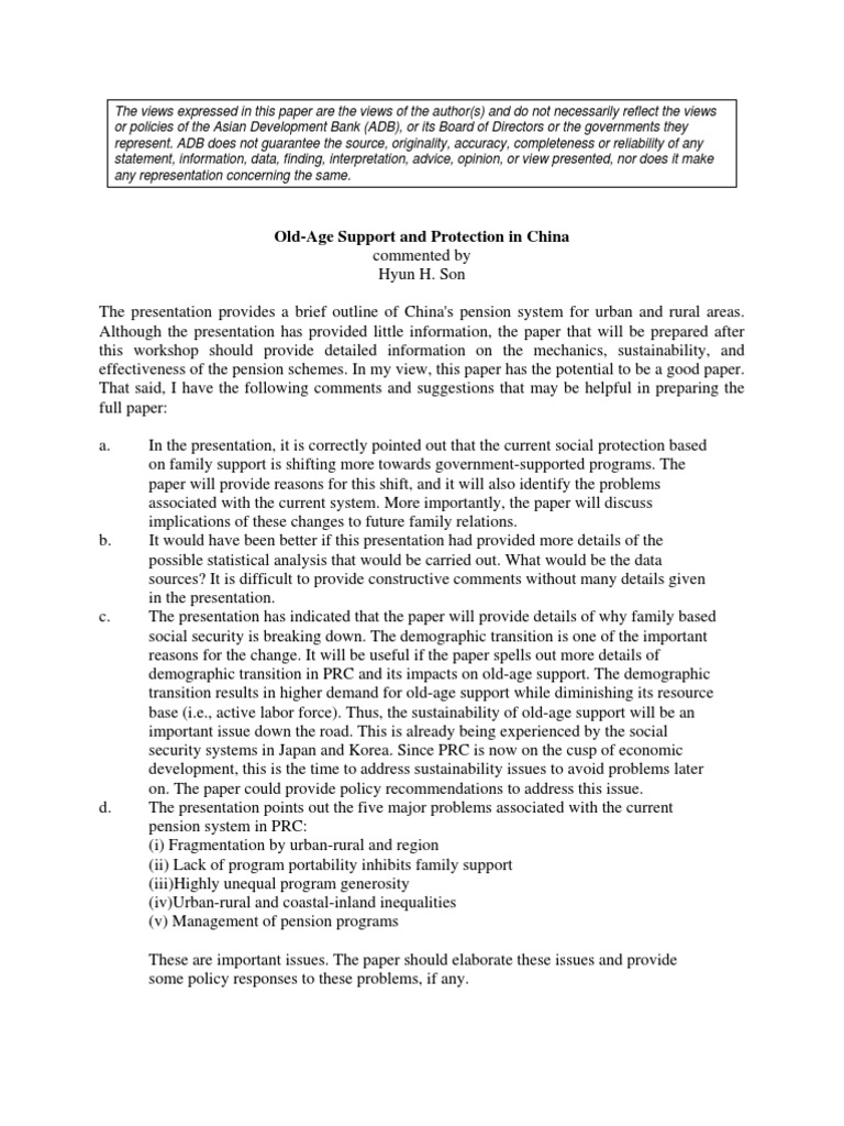 China's Pension System Challenges and Solutions | PDF | Asian ...