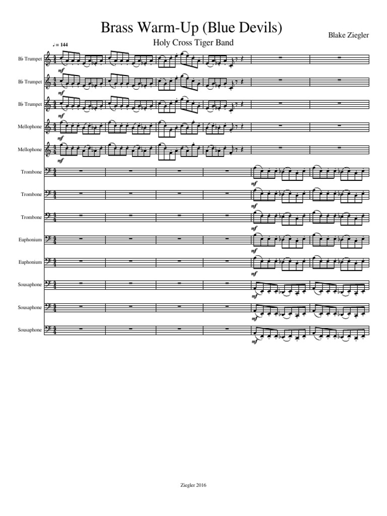 Brass Warm-Up Blue Devils | PDF | Marching Bands | Music