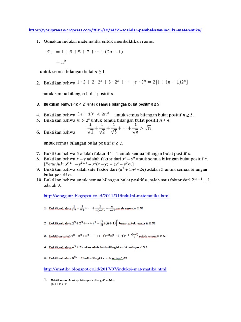 Pembuktian Induksi Matematika dan Rumus | PDF