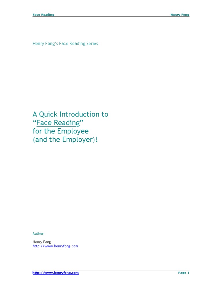 Face Reading Pdf