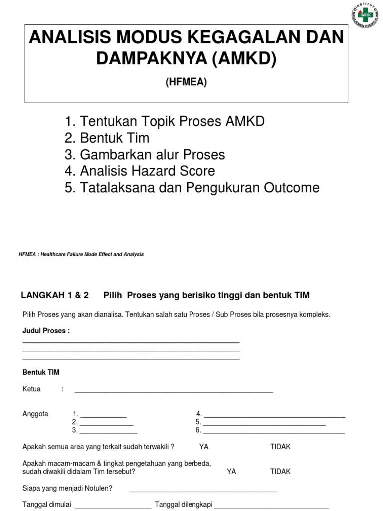 Form Hfmea | PDF