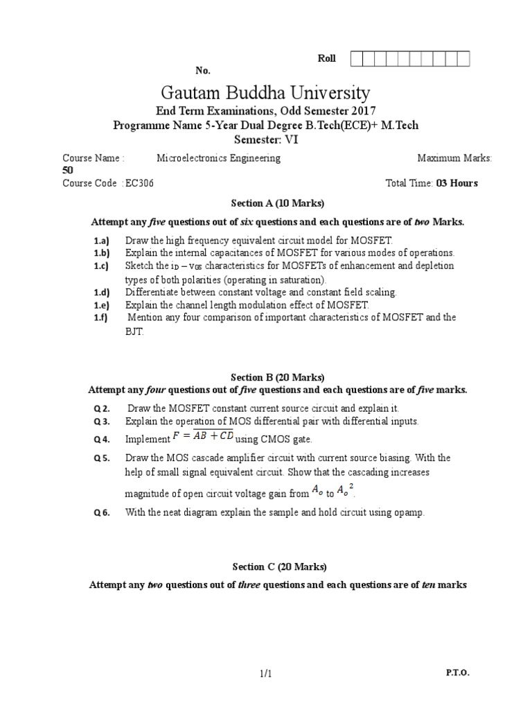 Main Paper EC-306 | PDF | Mosfet | Amplifier