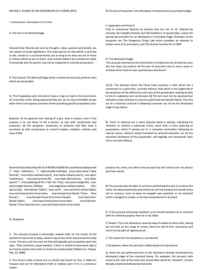 Stages in the Commission of a Crime | Crimes | Crime & Justice