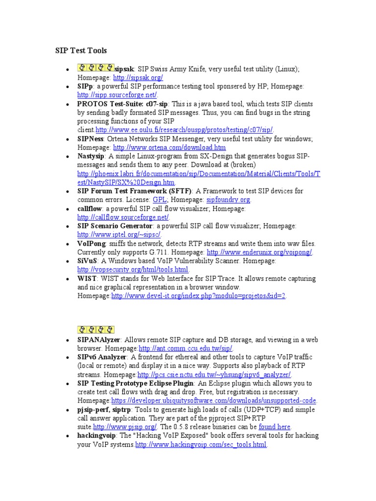 SIP Test Tools | Download Free PDF | Session Initiation Protocol | Software