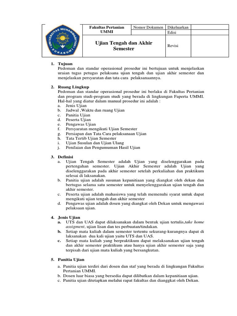 SOP UAS Dan UTS | PDF | Sains & Matematika