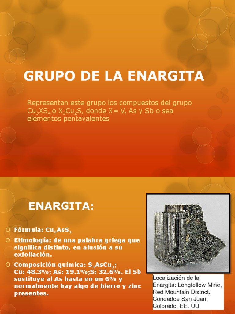 Grupo de La Enargita y Sulfosales de Plomo | PDF | Cobre | Cristalografía