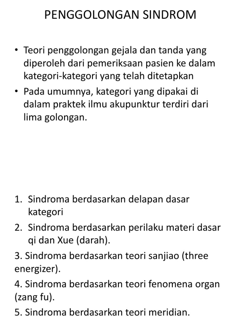 Penggolongan Sindrom dalam Akupunktur | PDF