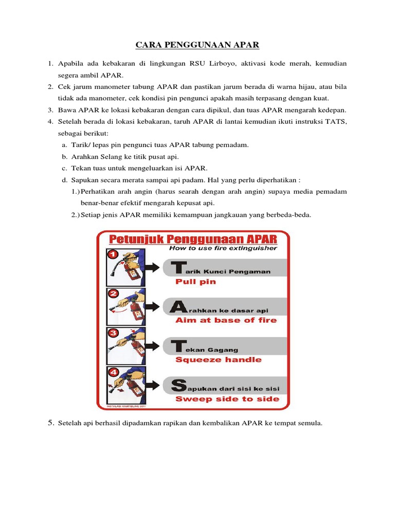 Cara Penggunaan Apar | PDF