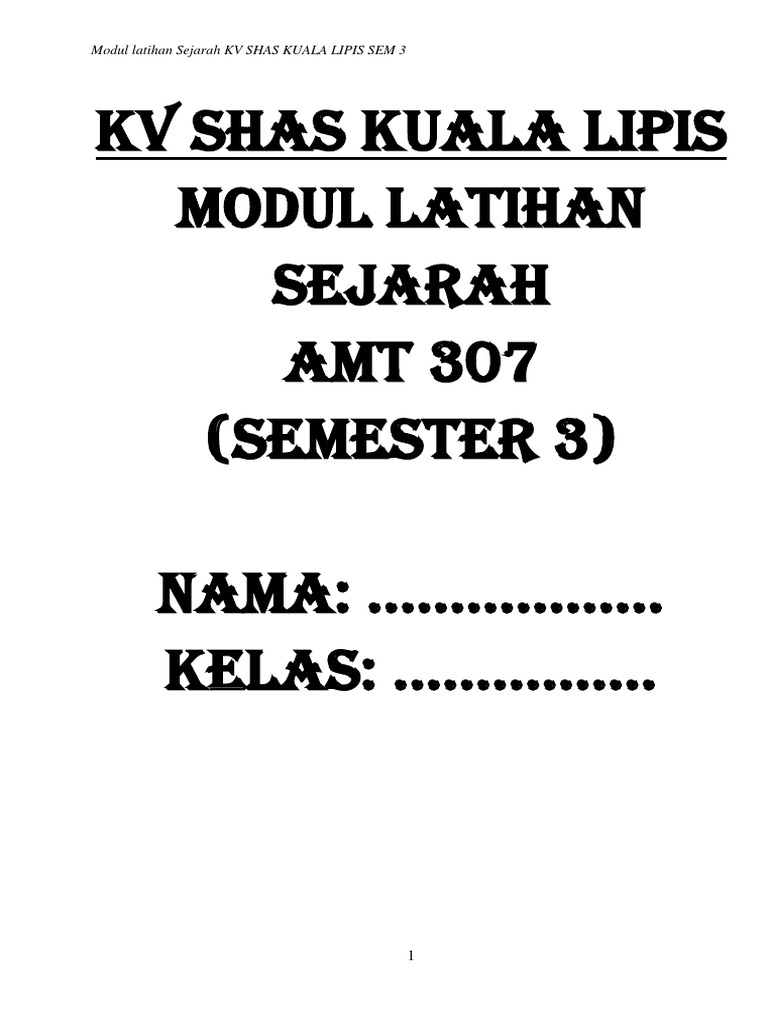 Latihan Sej KV SEM 3 | PDF