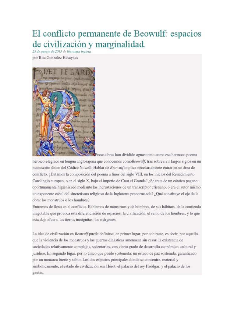 Beowulf | PDF | Edades medias | Beowulf