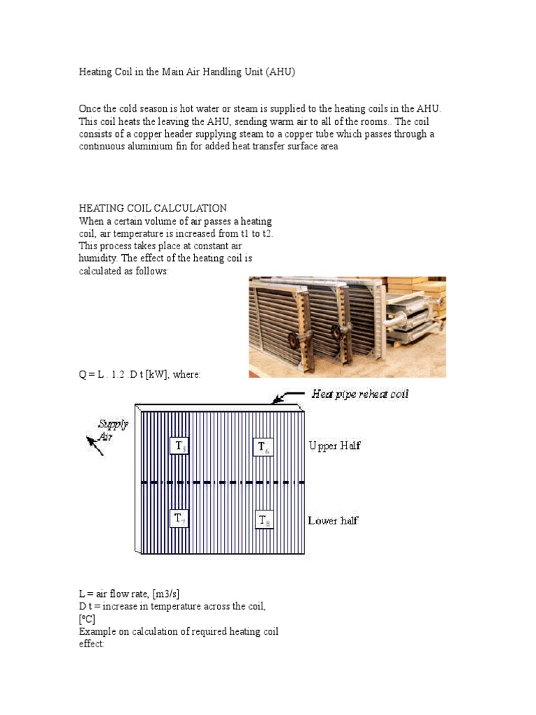 Heating Coil in The Main Air Handling Unit | PDF | Heat Exchanger | Hvac