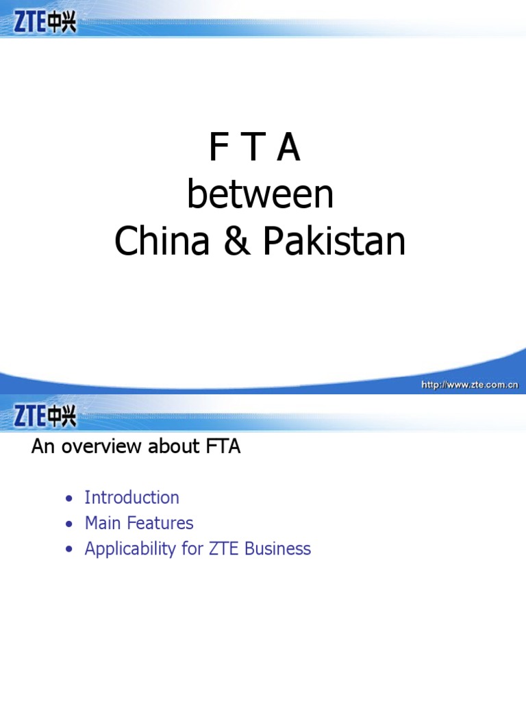 FTA Between China & Pakistan | PDF