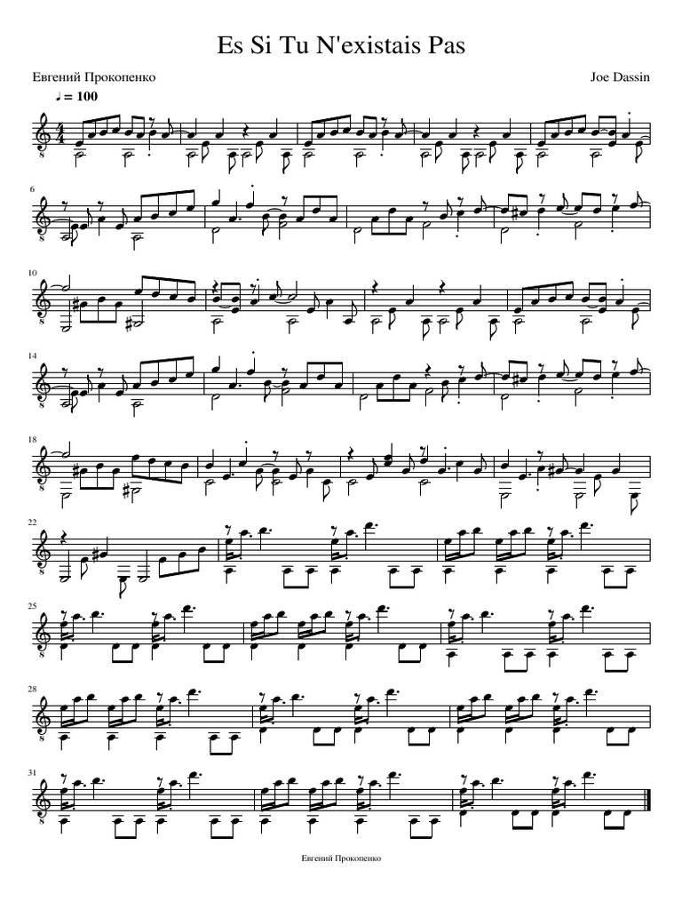 Joe Dassin - Es Si Tu Nexistais Pas | PDF