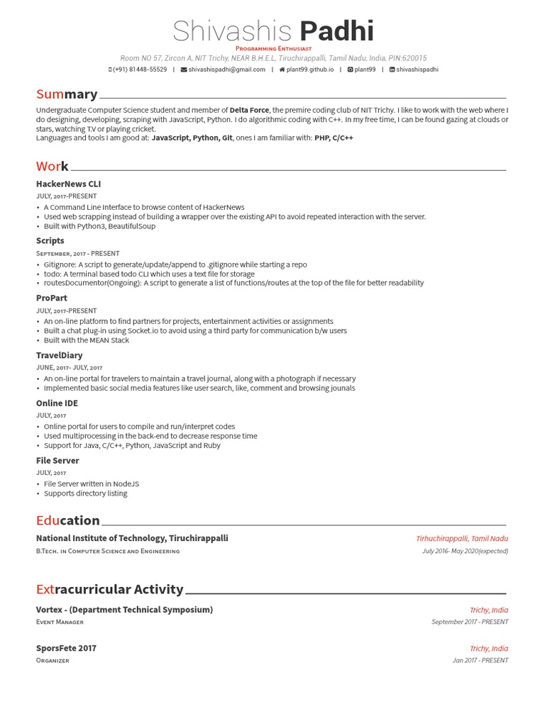 Resume | PDF | Python (Programming Language) | Scripting Language