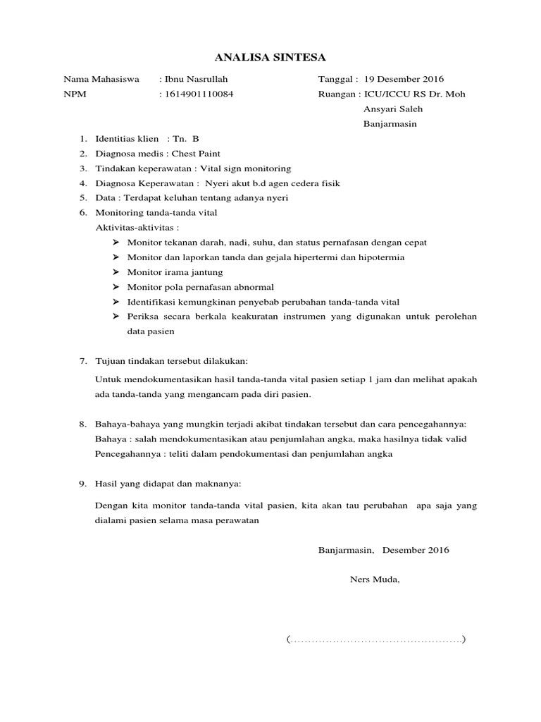 Analisa Sintesa Monitor TTV | PDF