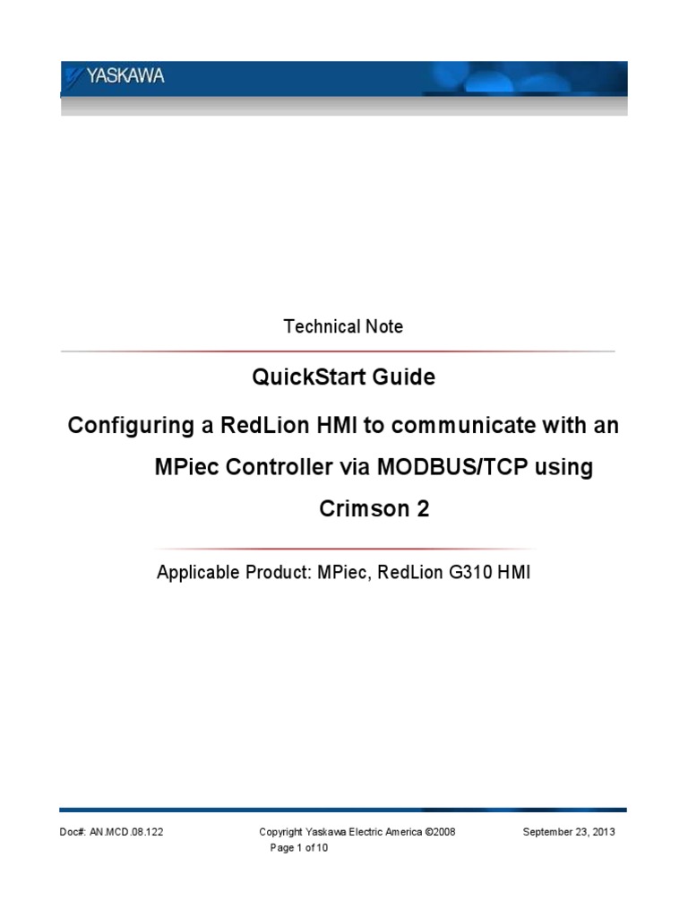 Redlion MPiec Modbus Configuration W Crimson2 v007 | PDF | User ...