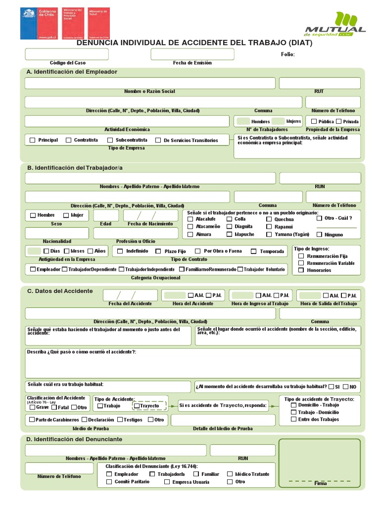 Formulario DIAT | PDF
